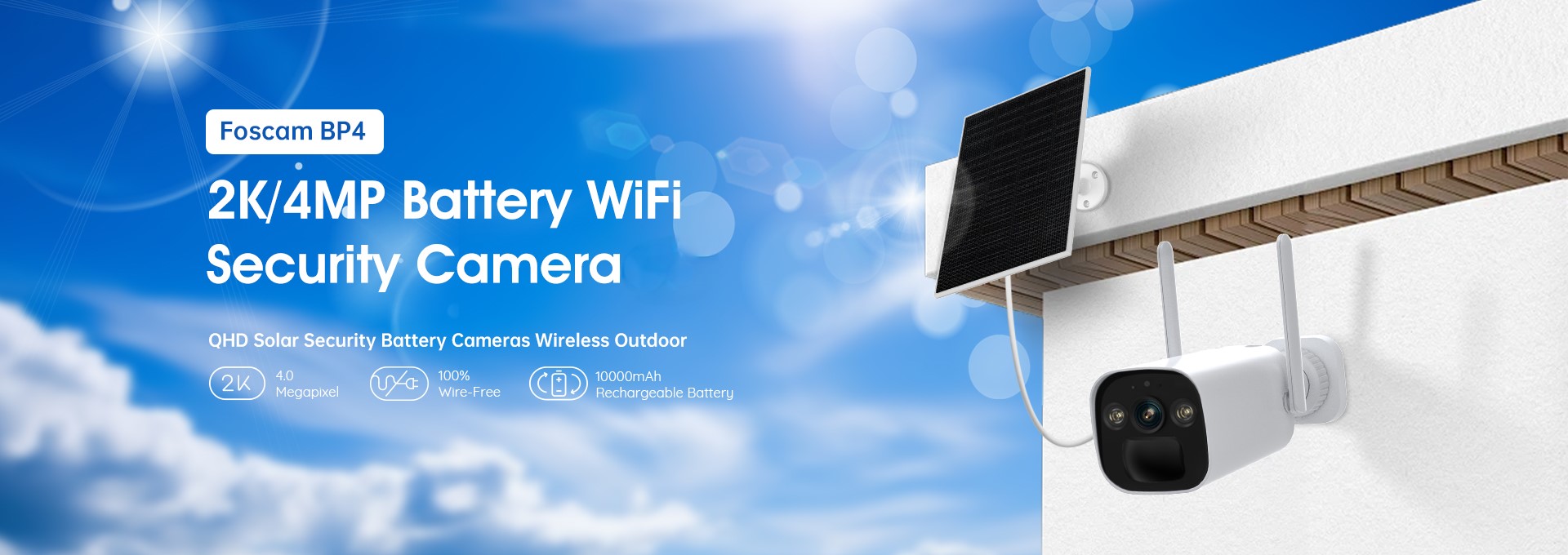 Buy Foscam BP4 Wireless 2K Security Camera with Solar Power & PIR ...